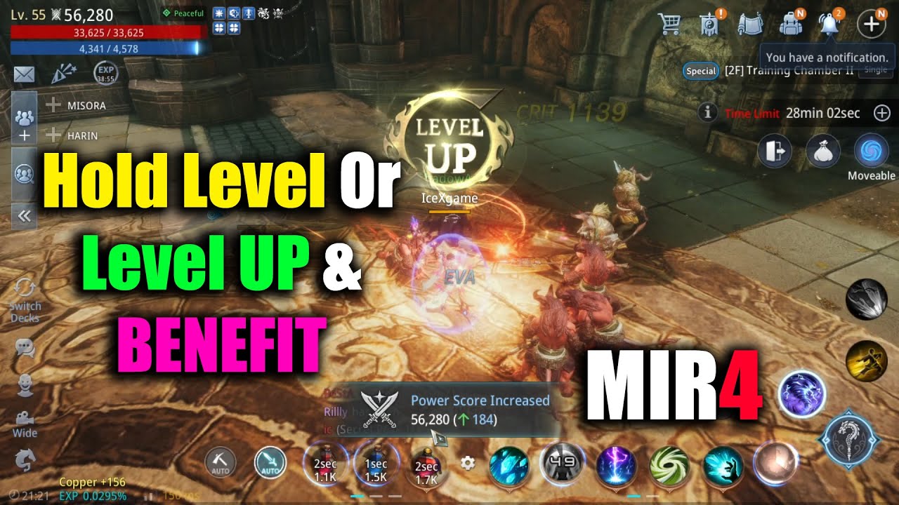 MIR4 Hold Level or Level Up & Benefit - YouTube