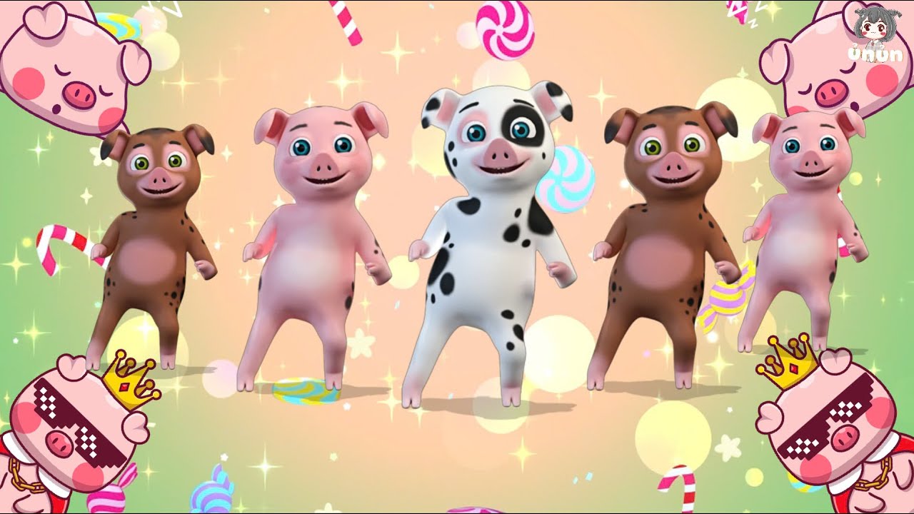 Heo Con Sắc Màu Nhảy Vui Nhộn - Đàn Heo Con - Pig Dance Cartoon Cute ...
