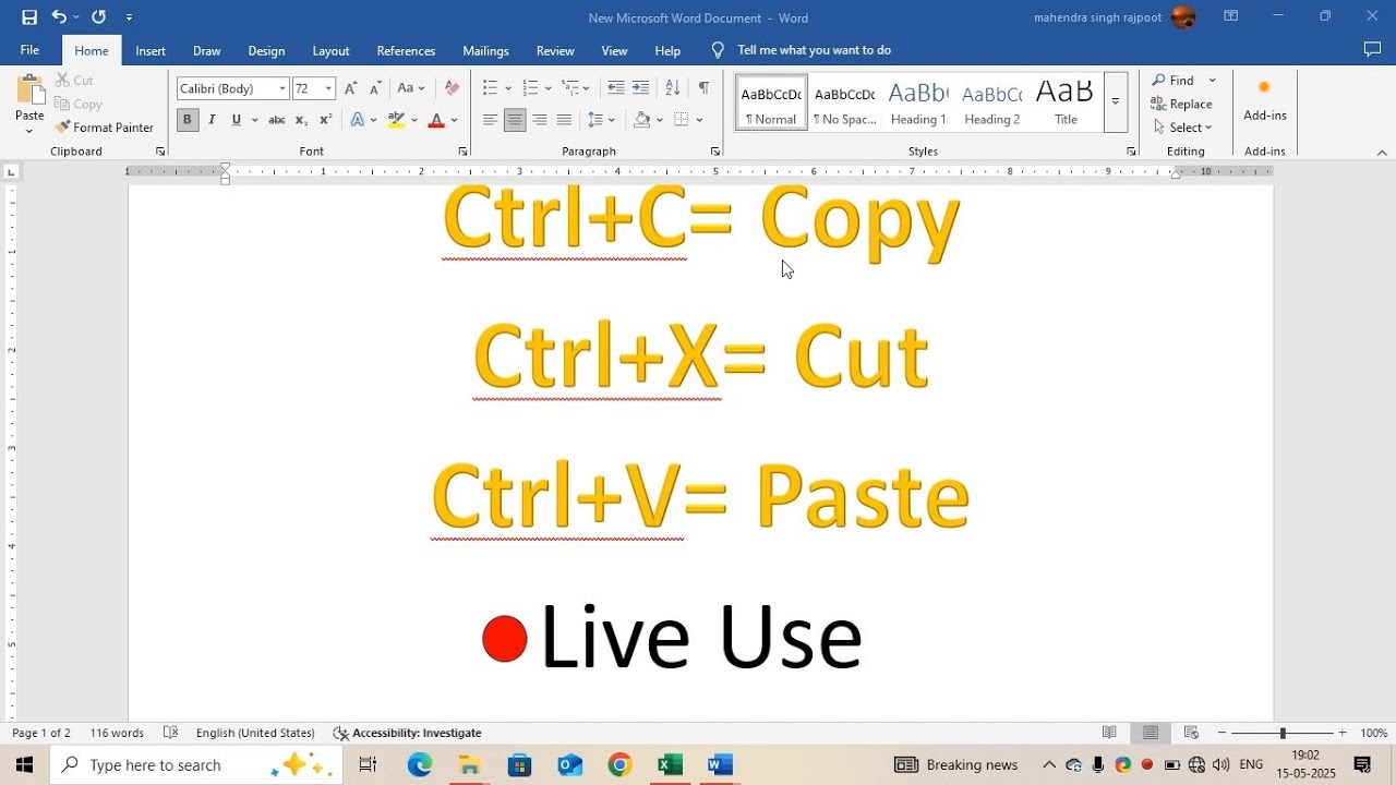 Real time Use Cut/Copy/Paste Key and How its work|| Important Shortcut ...