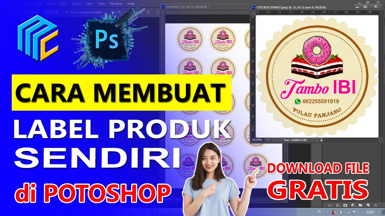 Cara Membuat Desain Label di Photoshop || Design Label Produk Sendiri ...