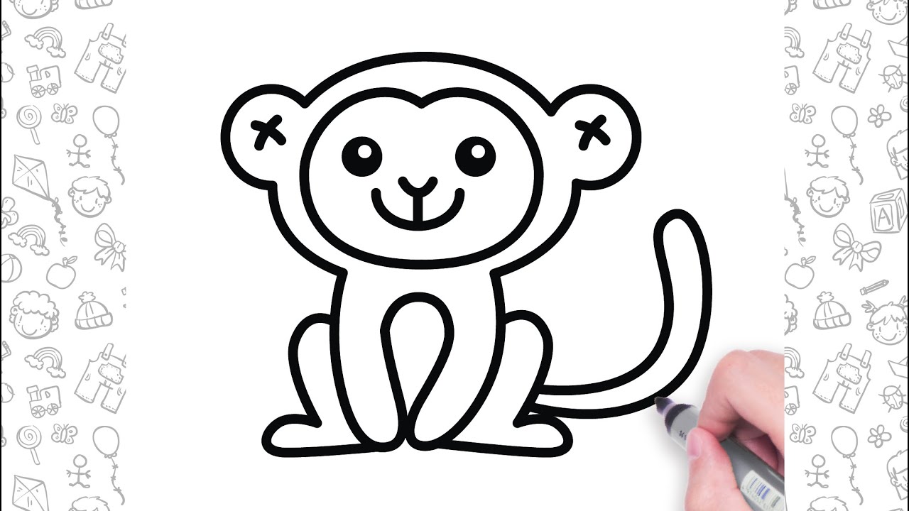How To Draw a Cute Monkey Step by Step! - YouTube