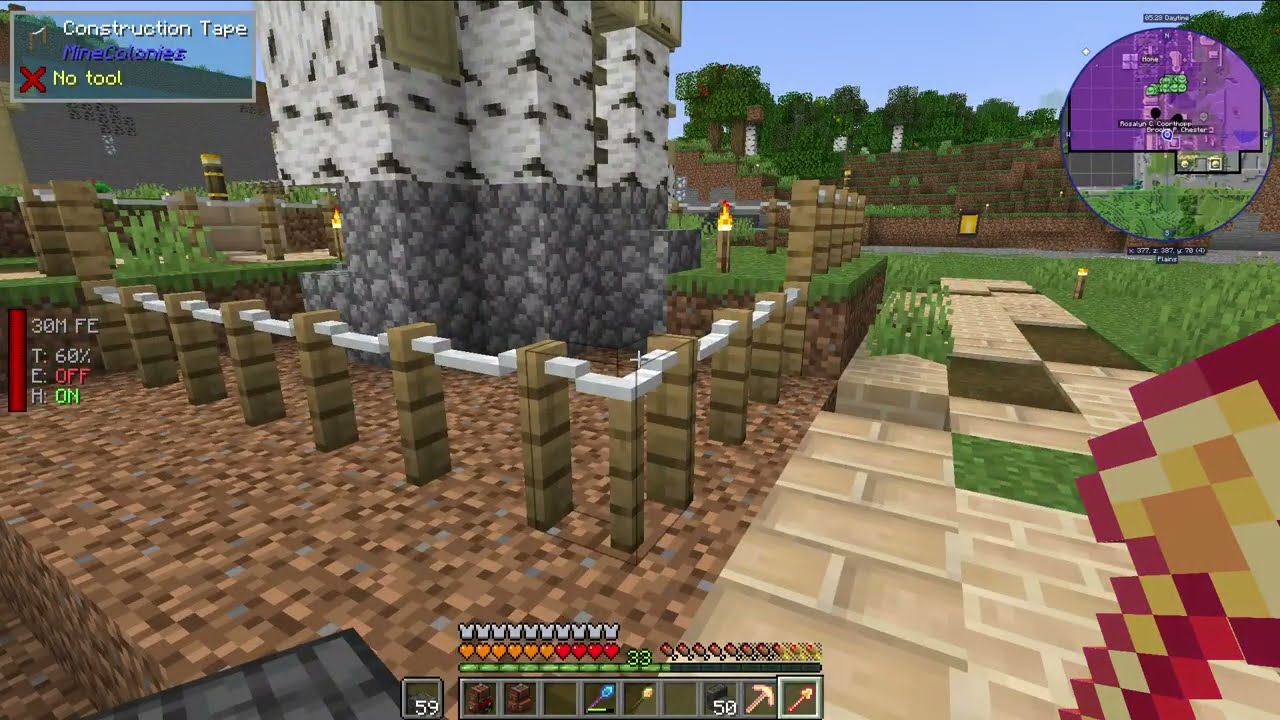 Minecraft All the Mods 7 Episode 109. Minecolony Part 2 Clearing area ...