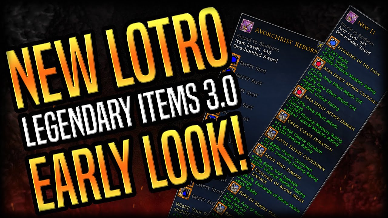 New LOTRO Legendary Items 3.0 Revamp - YouTube
