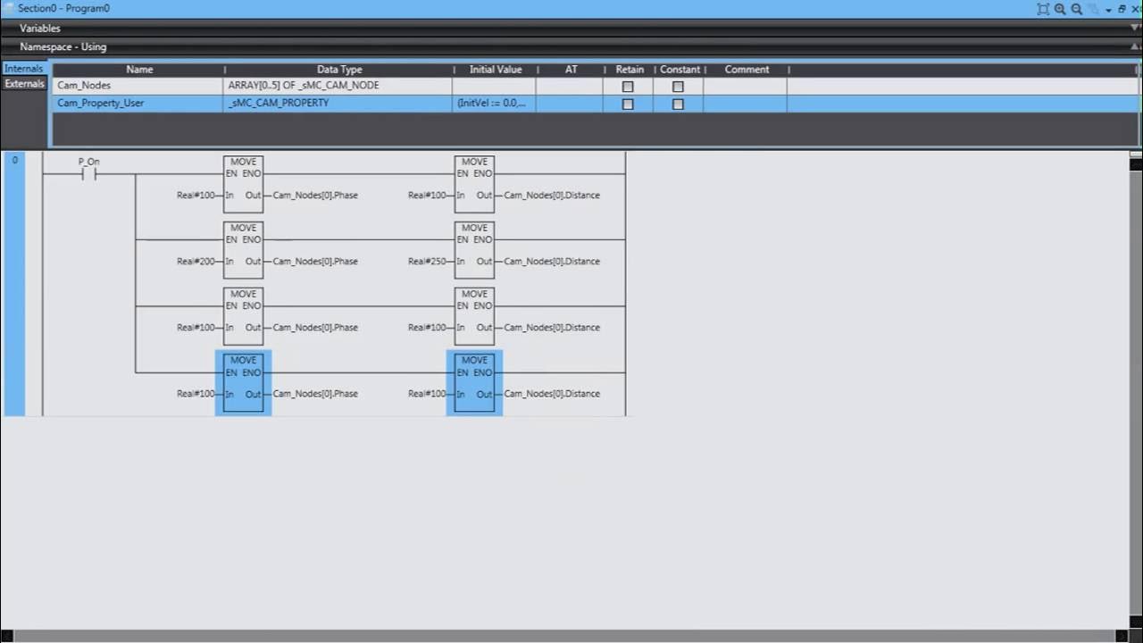 How to change cam profile in Omron Nj Sysmac Studio in running program - YouTube