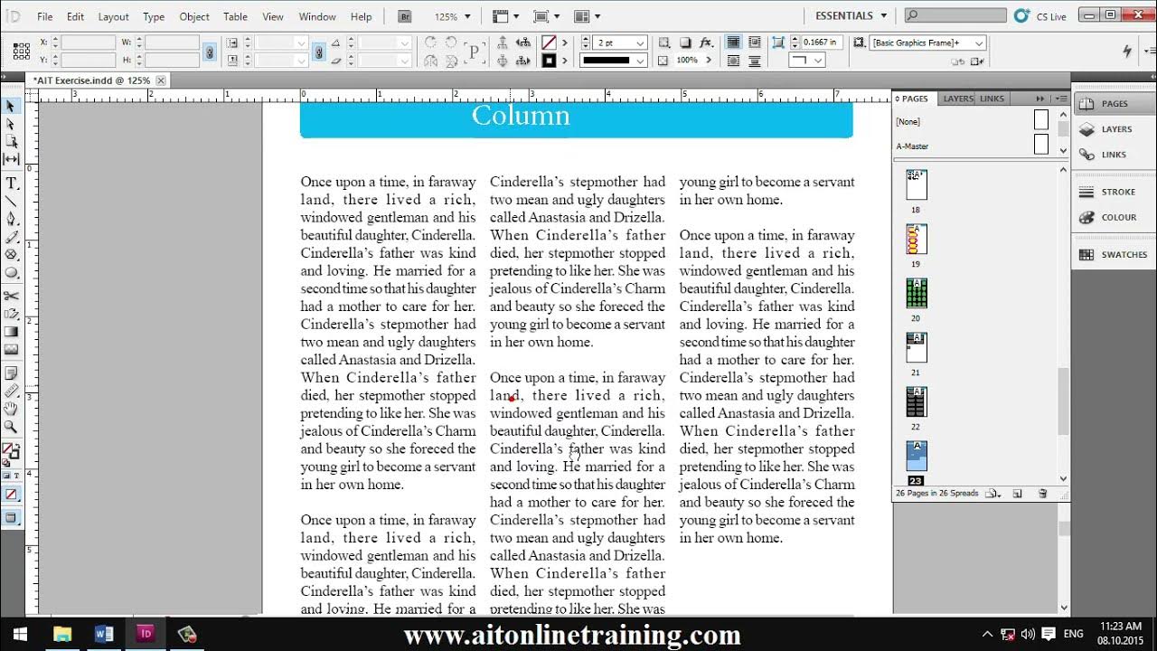 How to Insert Columns in Adobe InDesign Tutorial Myanmar-32 ( မြန်မာသင ...