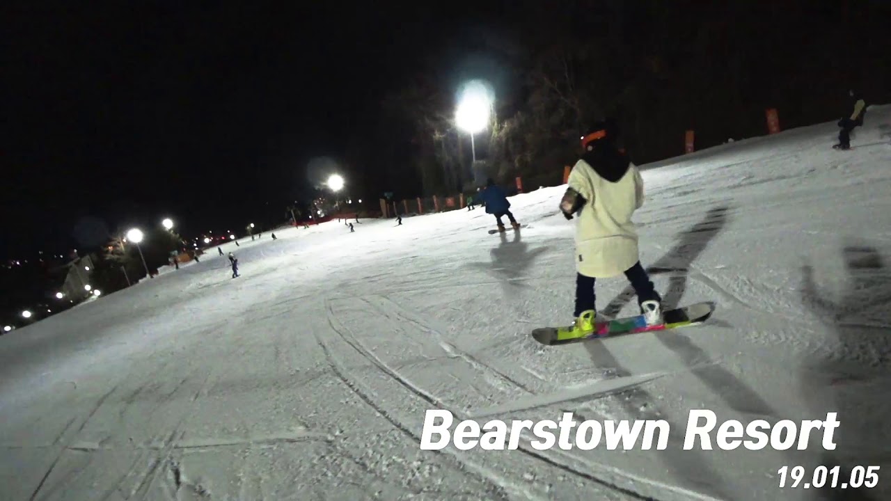 베어스타운 스노우보드 라이딩 [Bearstown resort snowboard riding] 19.01.05 - YouTube