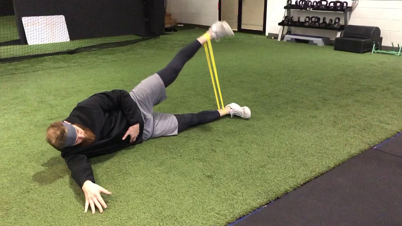 Side Lying Hip Abduction w/ Mini Band - YouTube