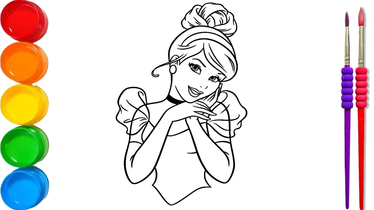 How to Draw Cinderella | Disney Princess Drawing | Easy Step by Step ...