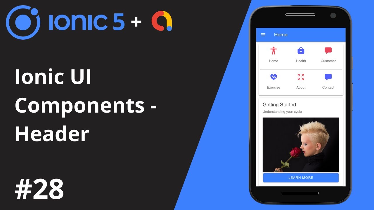Ionic 5 Tutorial #28 - Ionic UI Component - Header - YouTube