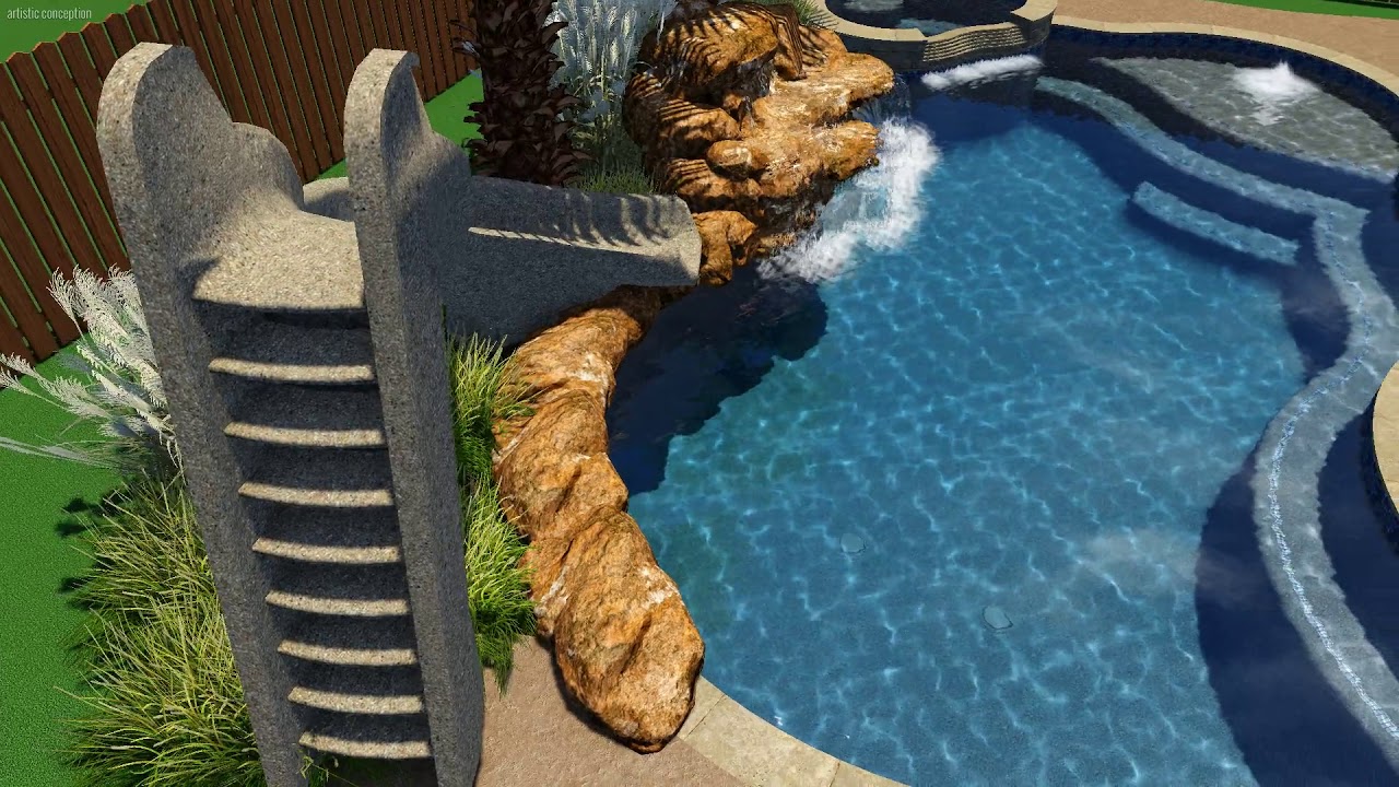 Pickering Pool Design v2 by Backyard Amenities - YouTube