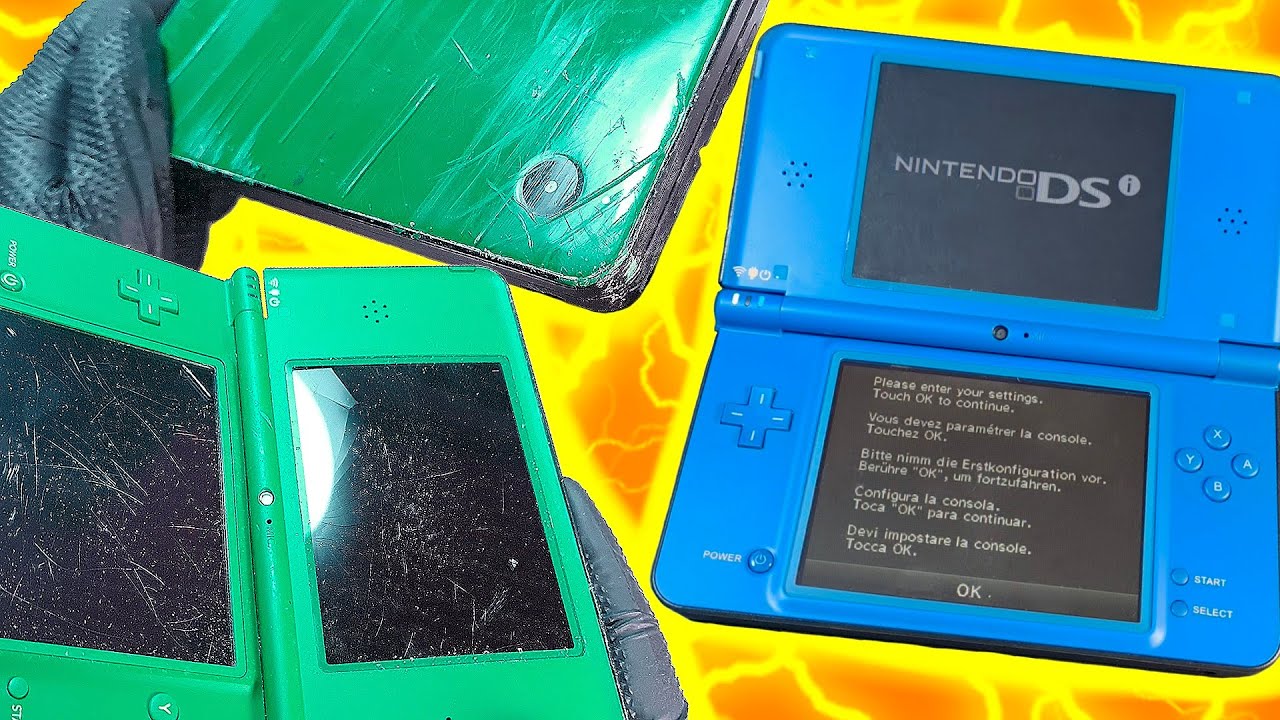 DSi XL broken screens replacement Tear down and shell swap - YouTube