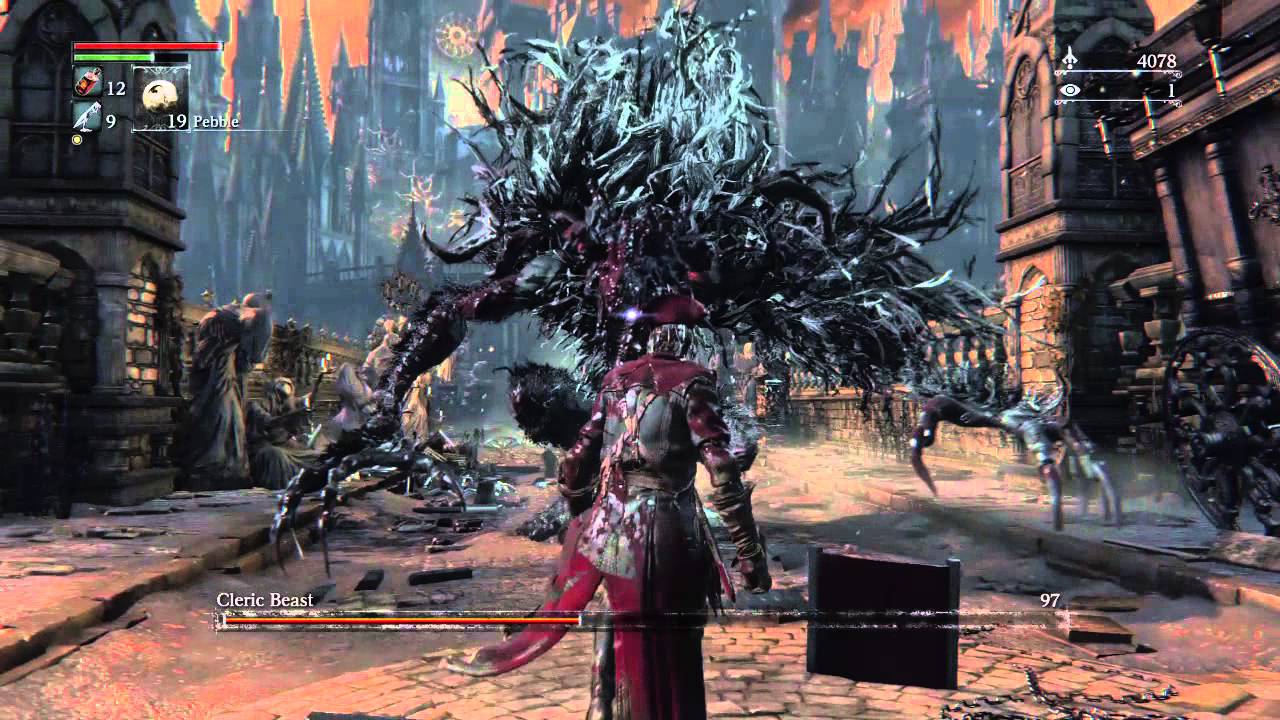 Bloodborne™ 1st boss fight Cleric beast - YouTube