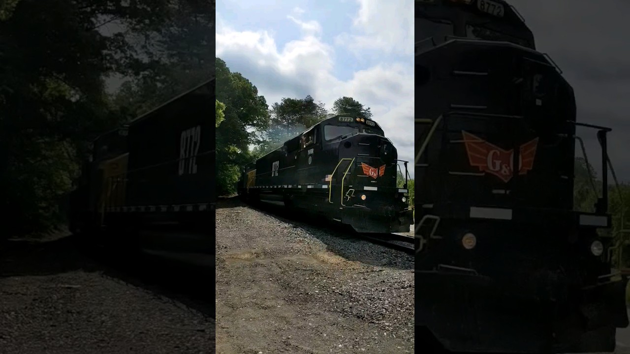Yadkin Valley Railroad train YV01 at Moore Road Tobaccoville, NC 5/12 ...