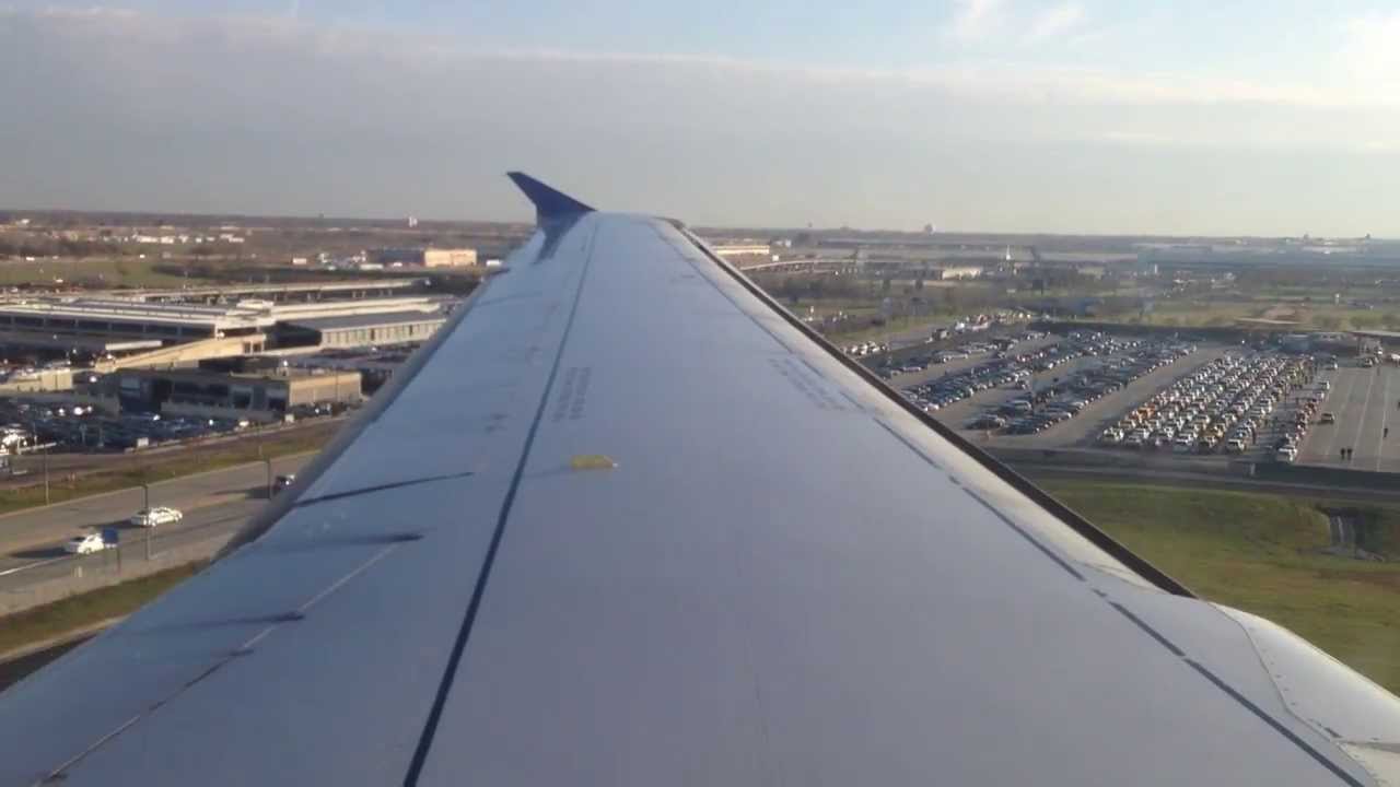 HD - United Airlines Airbus A319 Washington IAD to Chicago ORD landing ...