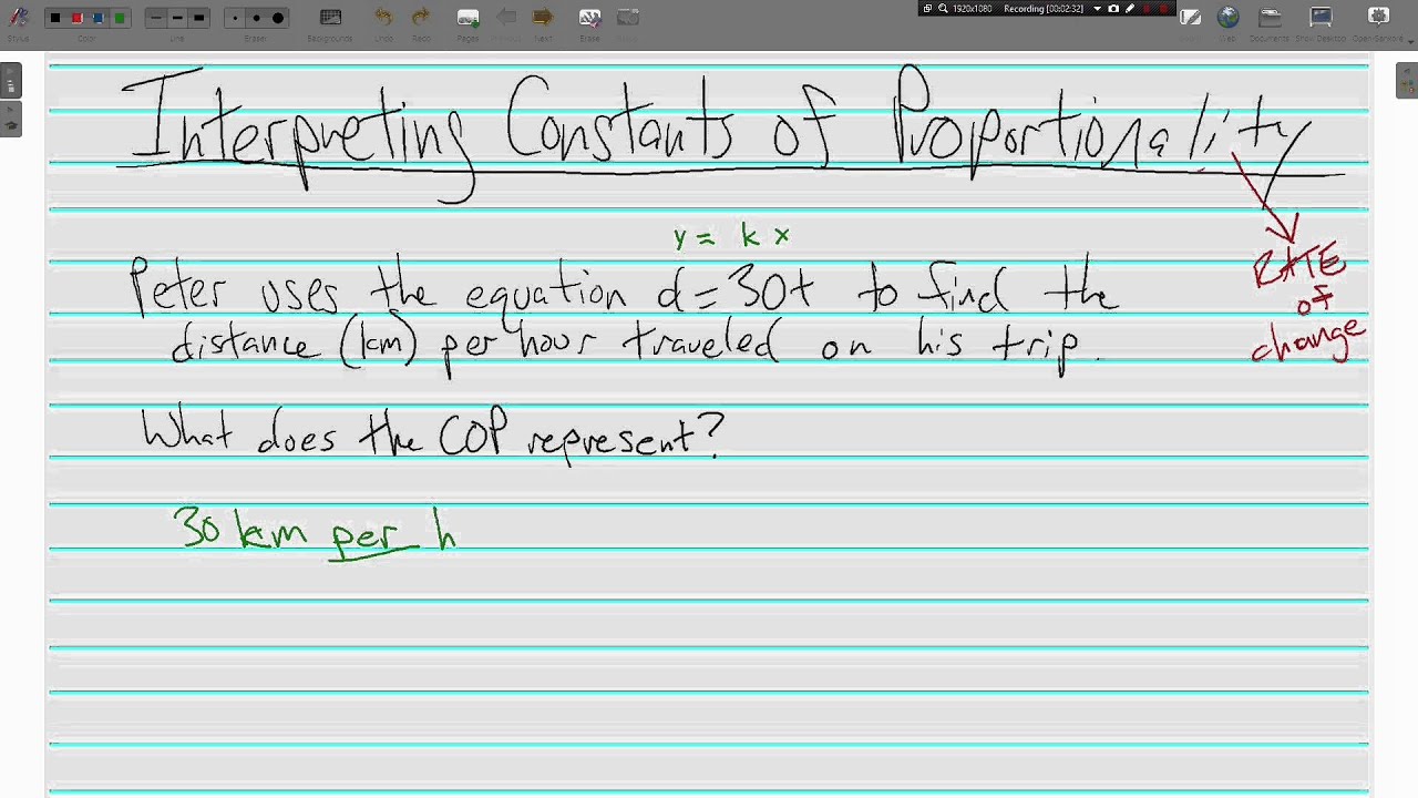 Interpreting Constants of Proportionality - YouTube