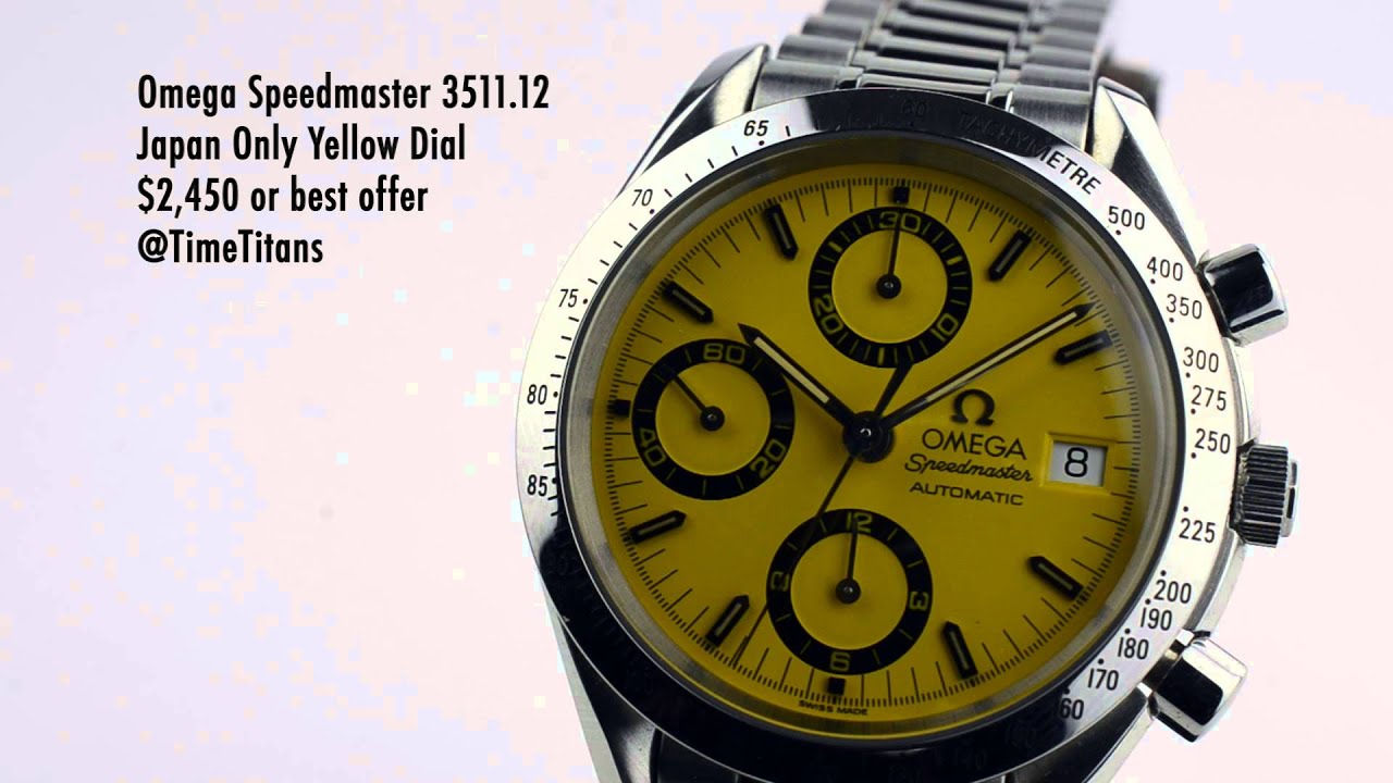 Omega Speedmaster Japan Only NOS 3511.12 Yellow Dial Automatic Caliber ...