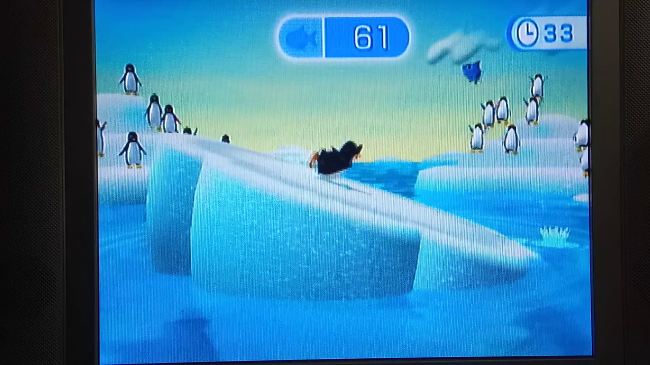 wii fit plus: penguin slide the score is109 - YouTube