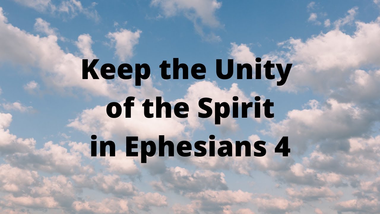 Our attitude toward other (true) believers. Keep the unity of the ...