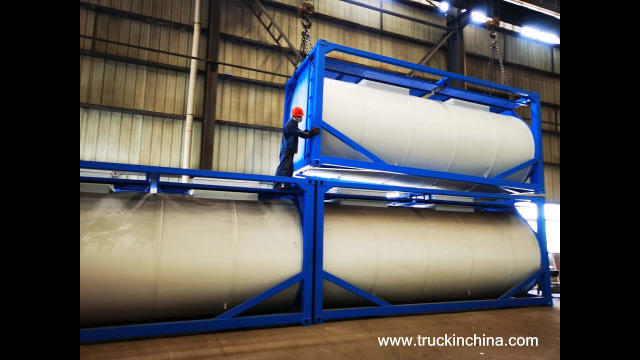 20ft ISOTANK Container for ship HCL H2SO4 Acid - YouTube