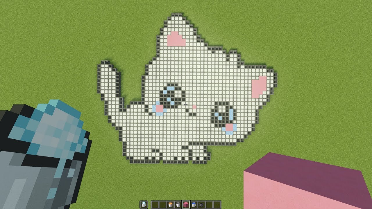 How To Draw | Cat | Pixel Art in Minecraft - YouTube