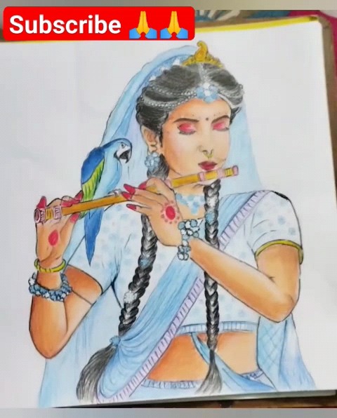 Mallika as radhaji drawing🌸🌸RADHE RADHE😍😍#drawing #radha #short - YouTube