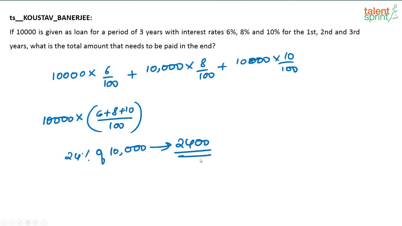 Practice Question on Simple Interest and Compound Interest | Additional ...