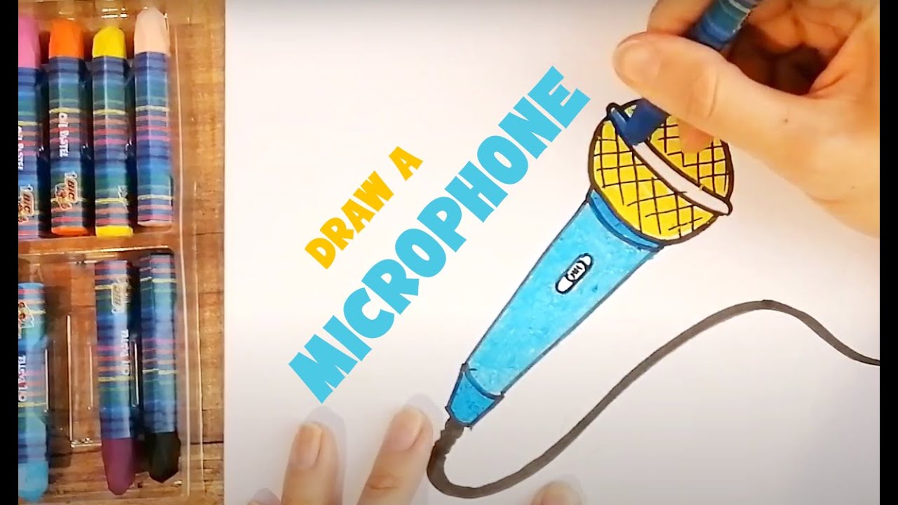 HOW TO DRAW A MIC - OIL PASTEL & MARKER - EASY STEP BY STEP MIC ...