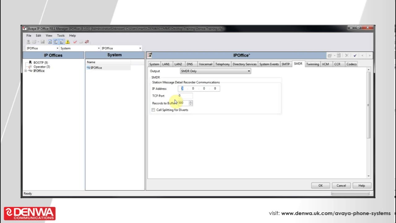 How to configure SMDR on the Avaya IP Office - YouTube