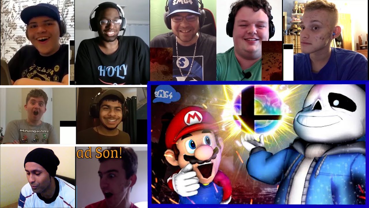 SMG4: Sans's First Day In Smash Bros REACTIONS MASHUP - YouTube