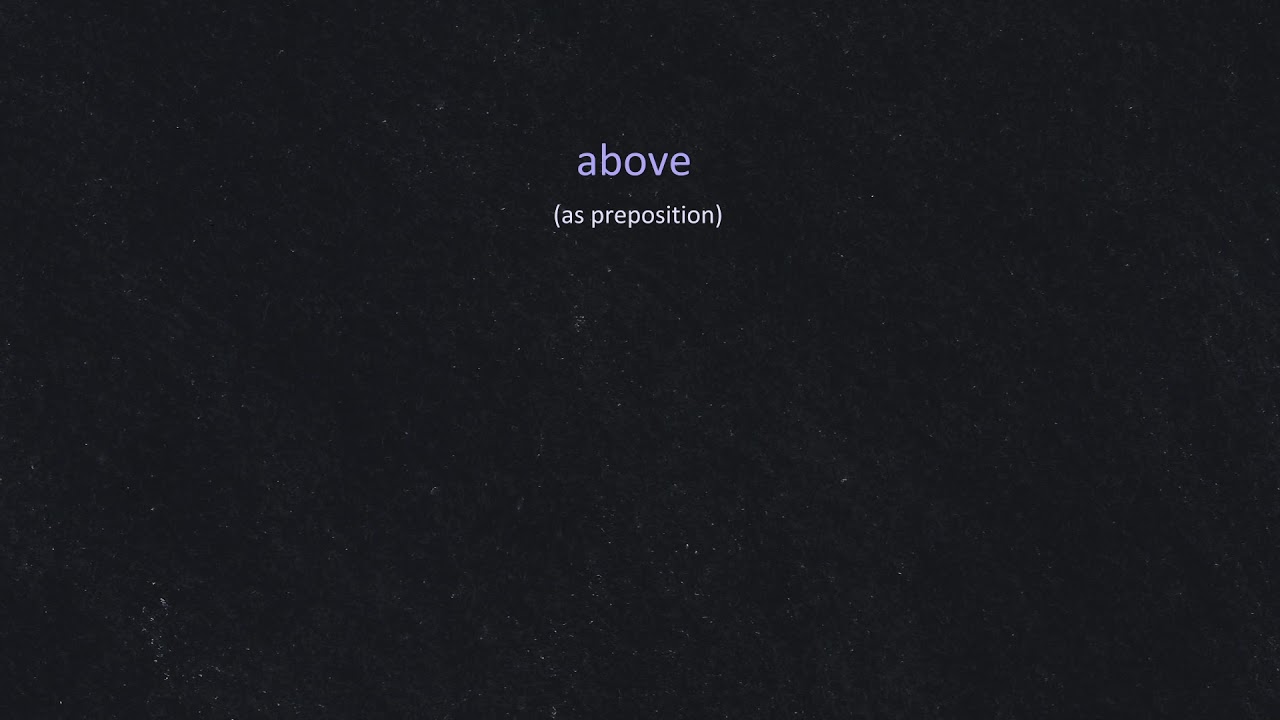 Translate 'above' as preposition from English to French - YouTube