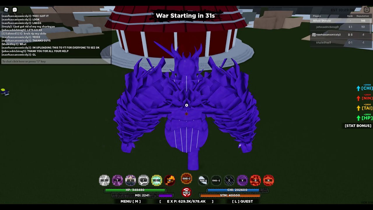 Shindo Life FULL SUSANOO BOSS FIGHT WAR MODE (ROUND 25) - YouTube