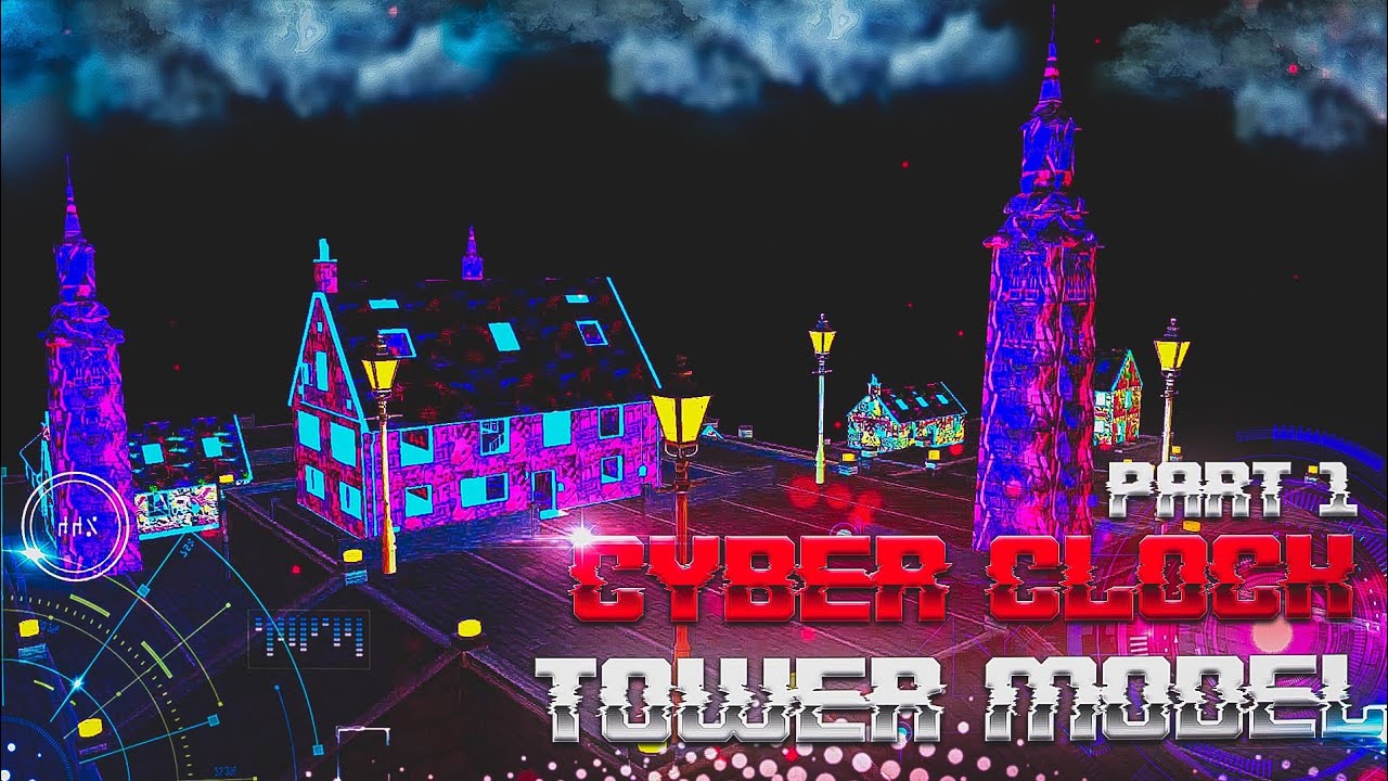 CYBER CLOCK TOWER MODEL IN PRISMA 3D // HOW TO ADD TEXTURE LIKE PC IN ...