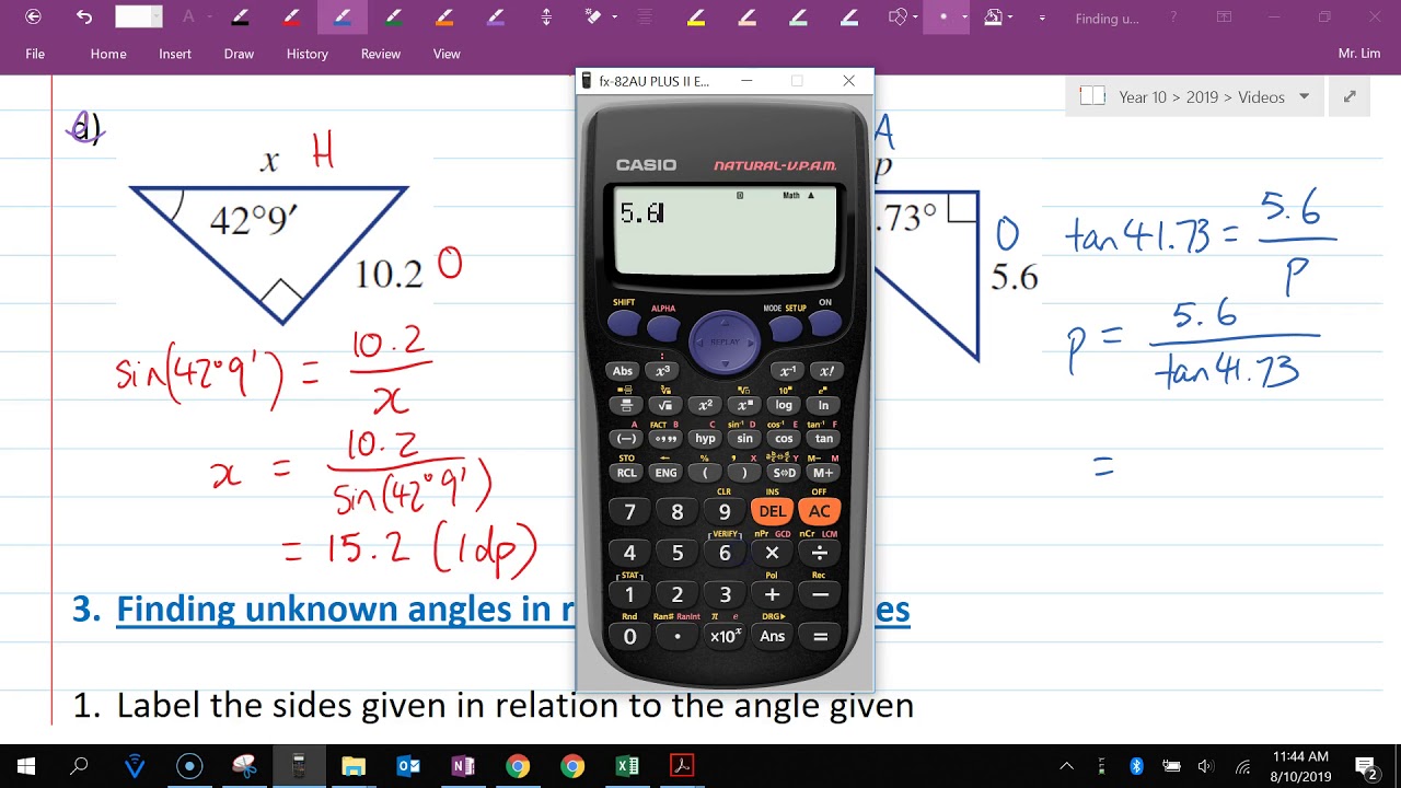Finding unknown sides and angles in right angled triangles - YouTube