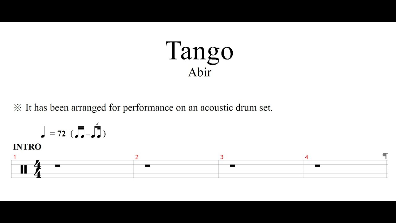 Abir - Tango | DRUM SHEET MUSIC - YouTube