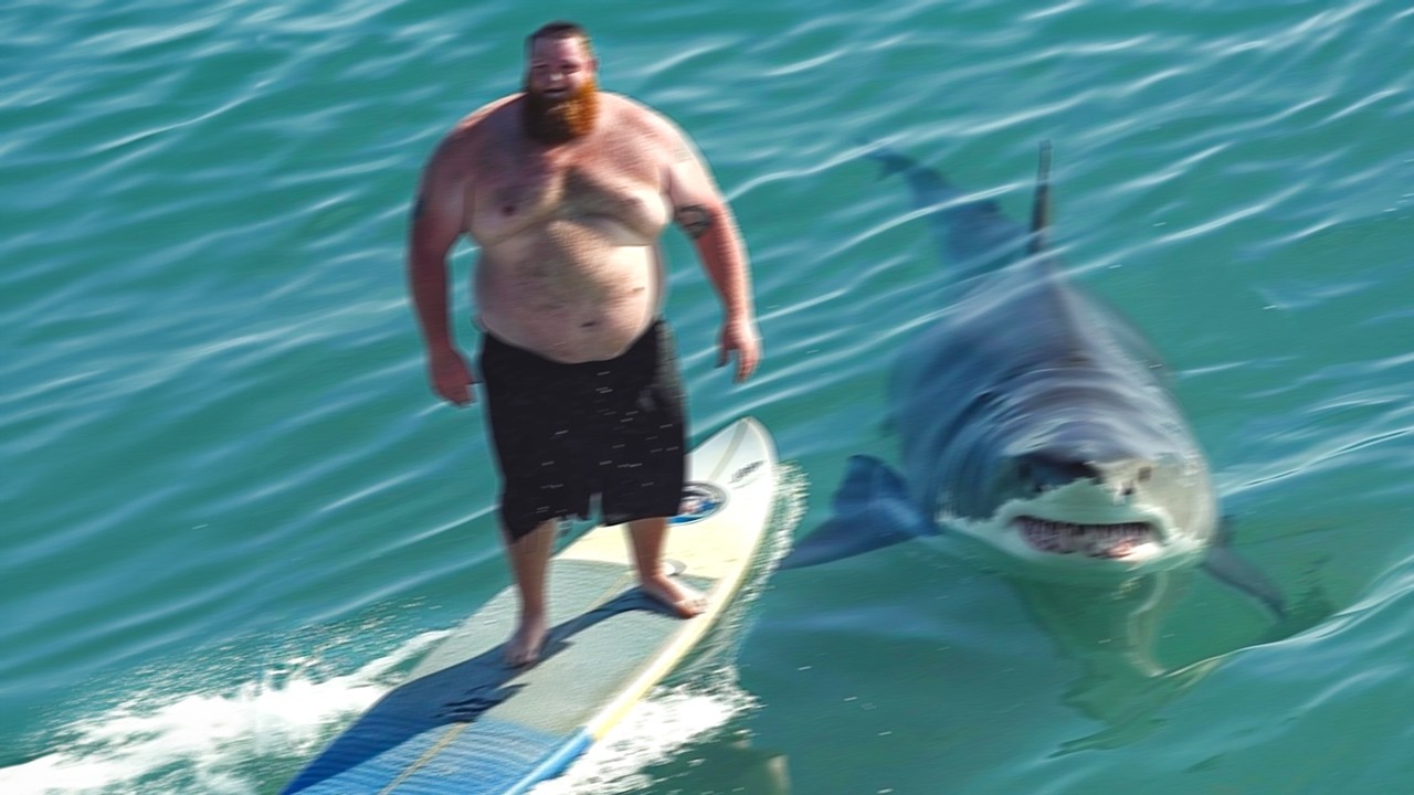 Great White Shark RIPS APART 250 Pound Surfer - YouTube