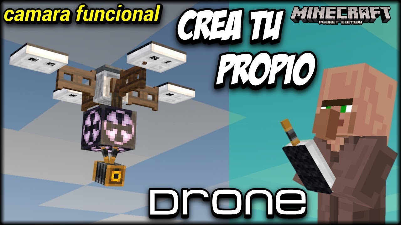 MINECRAFT- CREA TU Drone Con Camara de Video funcional! TUTORIAL POCKET ...