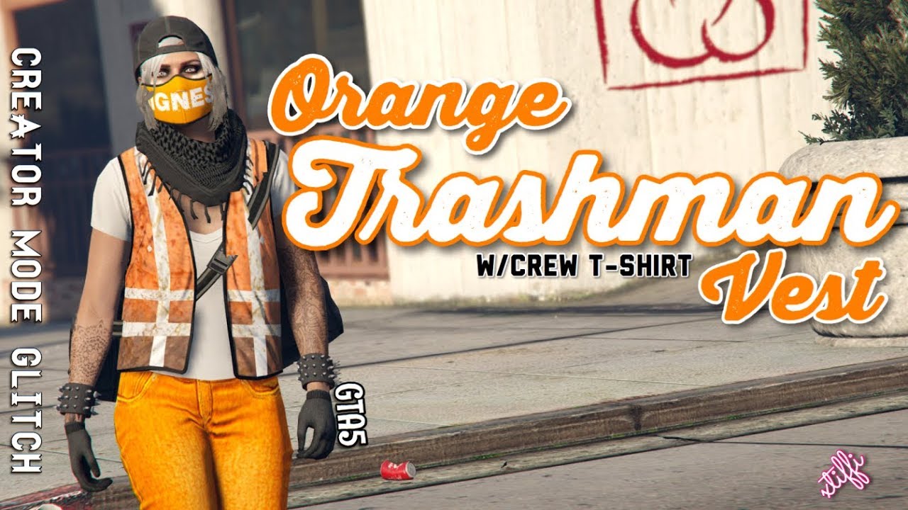 *PATCHED* GTA5 | Female Creator Mode Glitch: Orange Trashman Vest with ...