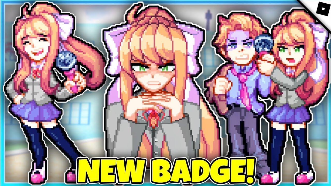 How to get "MONIKA!" BADGE + MORPHS in FNF ROLEPLAY - ROBLOX - YouTube