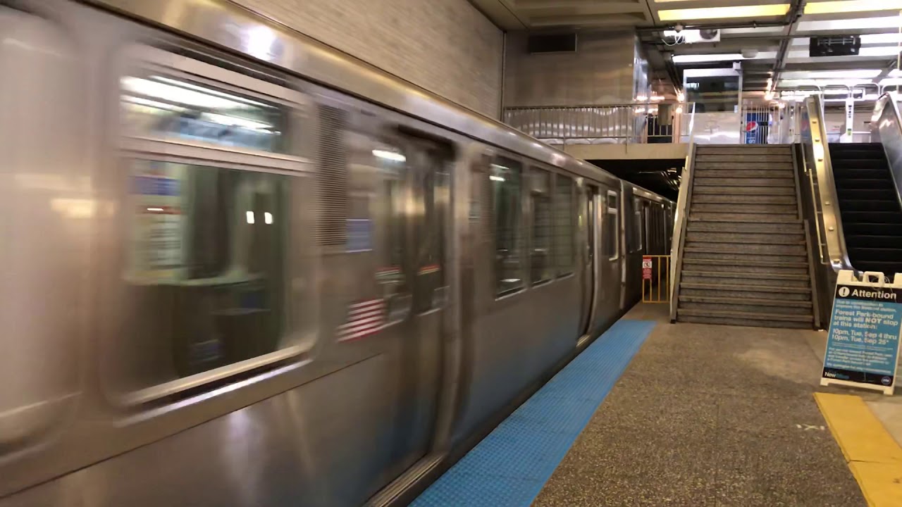 CTA 2600 Series Blue Line Train Enters/Departs Belmont - YouTube
