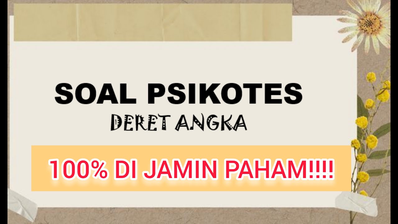Psikotes Deret Angka [Cara Cepat Menjawab Psikotes] Pola Bilangan ...