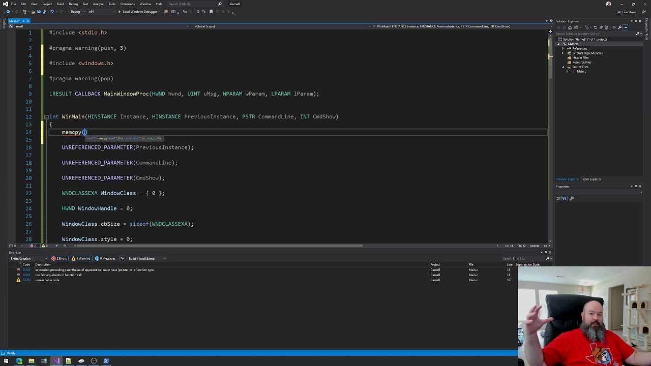 Ep0003 Win32 Basics Ii Making A Video Game From Scratch In C Youtube