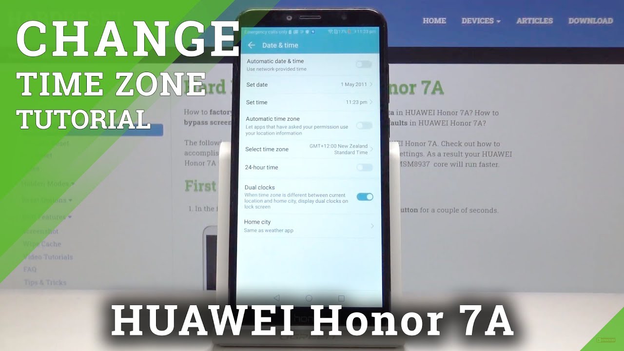 How to Set Up Date & Timer in HUAWEI Honor 7a - YouTube