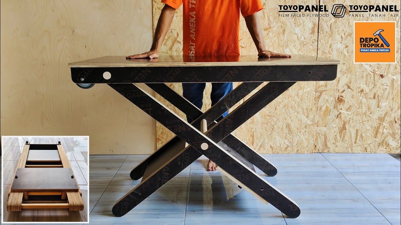 Amazing Folding Table With Wheel - DIY Woodworking - YouTube