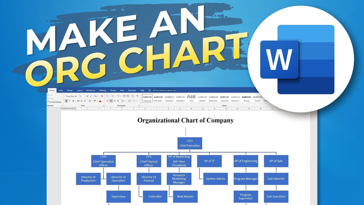 How to Create an Organization Chart / Flowchart in Microsoft Word - YouTube