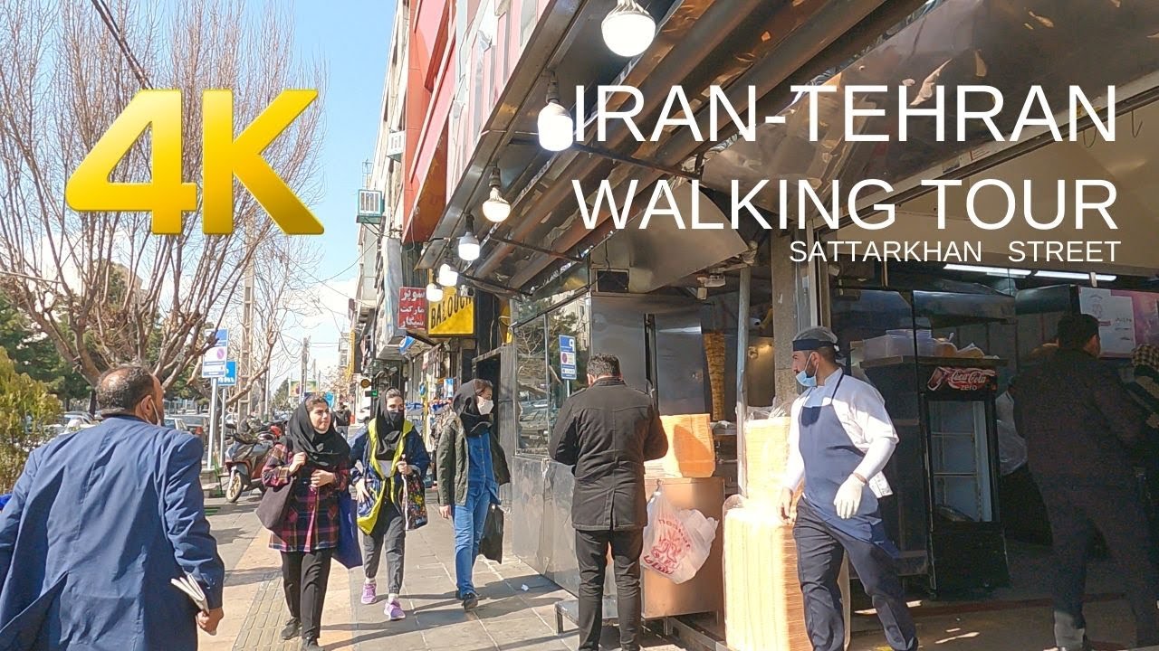 Iran, Tehran Sattar Khan street walking tour, Tehran walking tour - YouTube