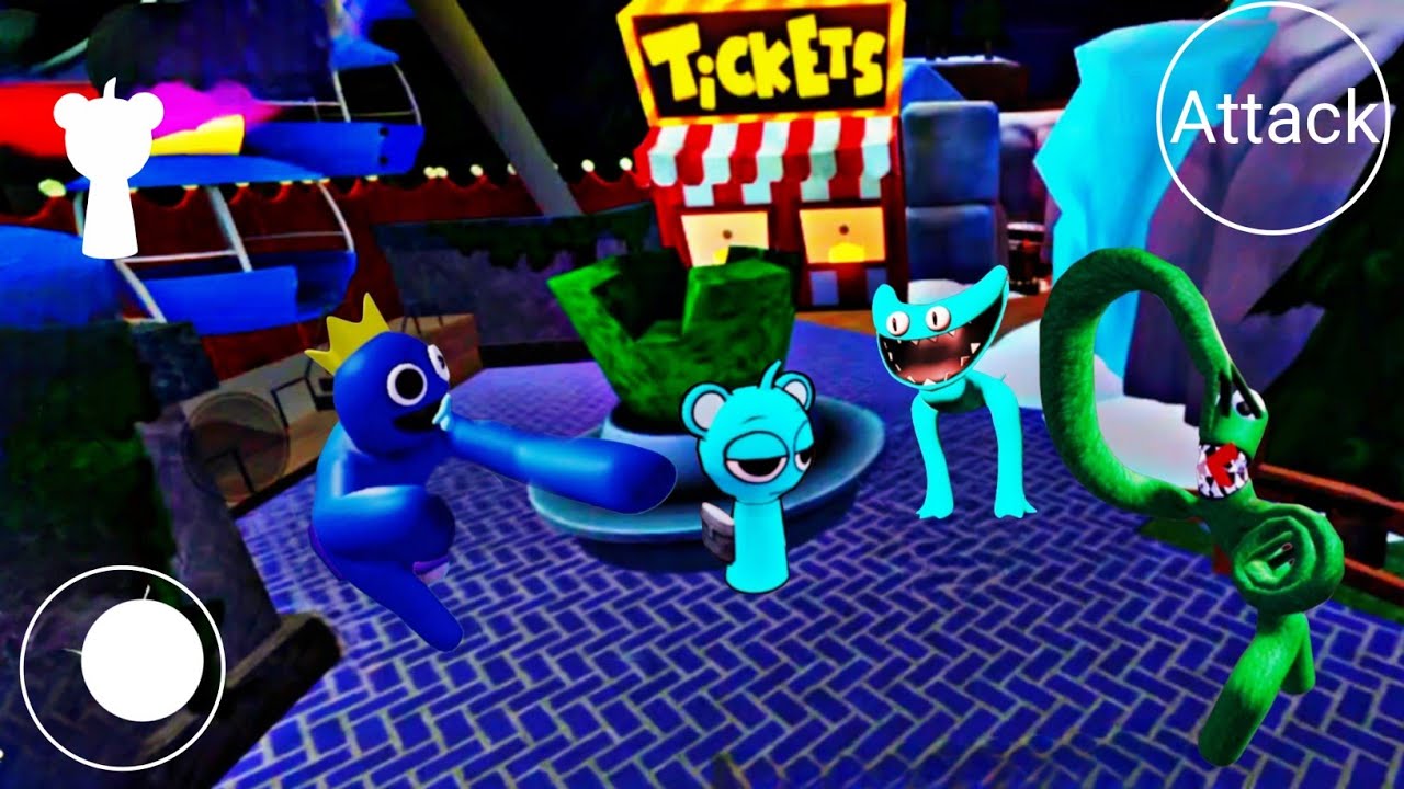Rainbow Friends 2 All Jumpscares Vs Cyan Sprunki Playing Chapter 2 ...