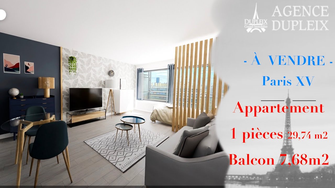 VENTE STUDIO. AGENCE DUPLEIX. PARIS 75015. 11ÈME ÉTAGE. PRIX: 365 000 ...