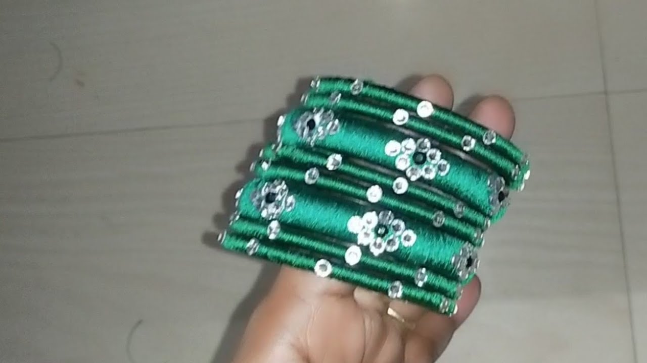 silk thread bangles making .normal stone work bangles making. - YouTube