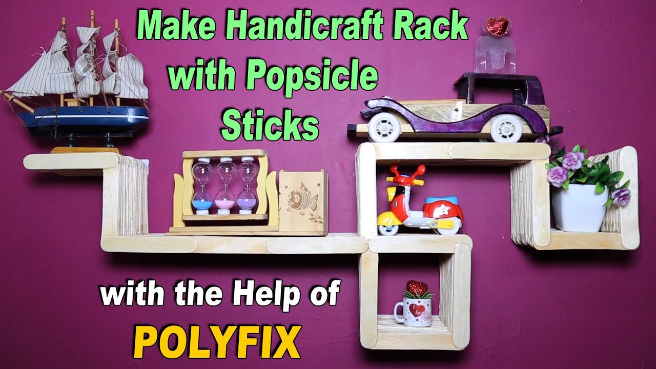 Make Handicraft Rack with Popsicle Sticks - YouTube