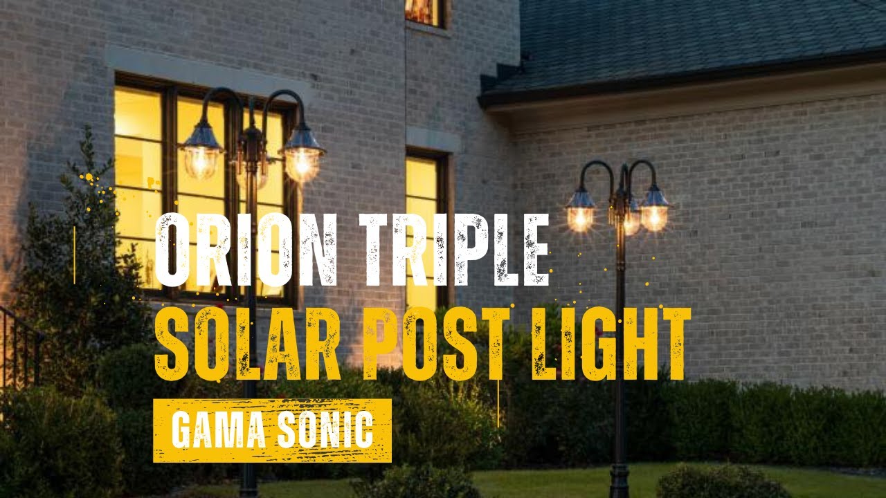 Orion Triple Solar Post Light in Black - YouTube